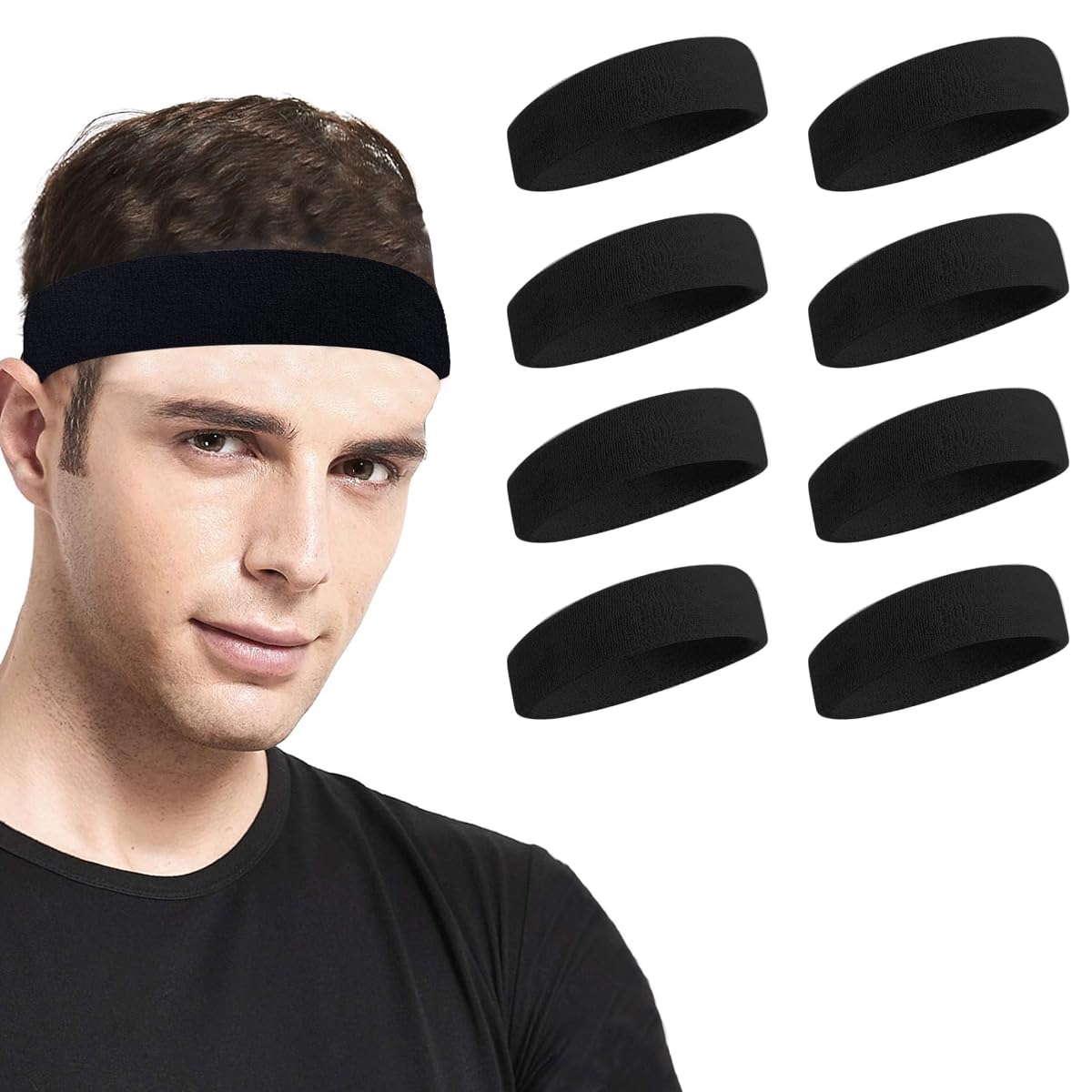 RENDIN 8-Pack Bandas para el Cabello Deportivas, Banda para Sudor ...