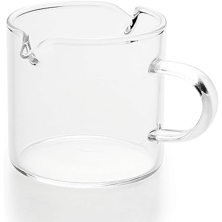 Amazon.com | 2 Pack Double Spouts Measuring Triple Pitcher Milk Cup 75ML Espresso Shot Glasses ...