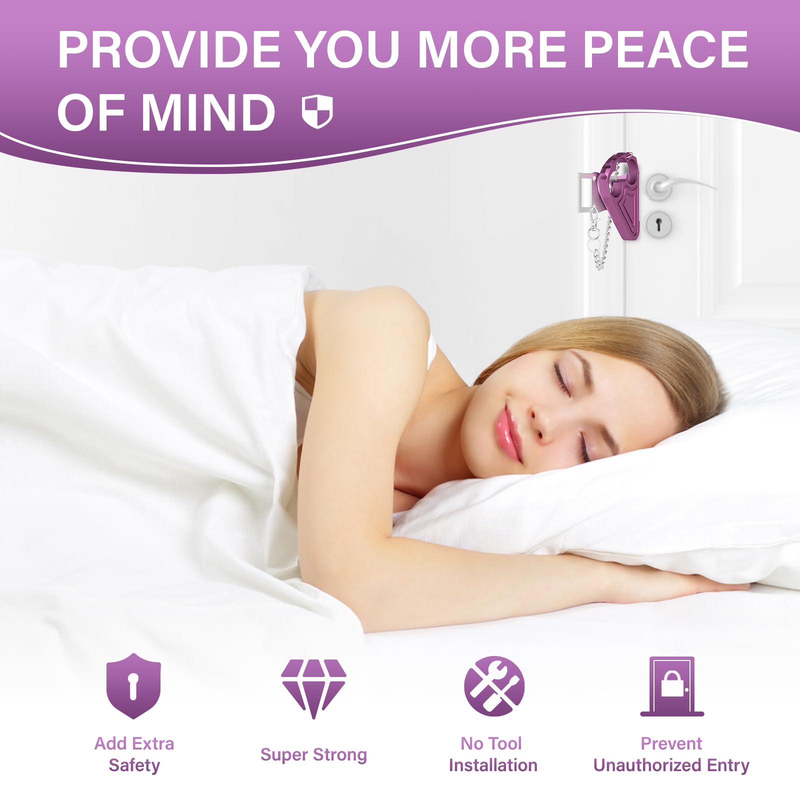 Snapklik.com : Portable Door Lock For Travelers, Sturdy Metal Hotel ...