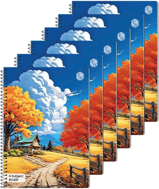 PW A4 6 subject 400 Pages Spiral Binding Notebook set of 2 Combo ...