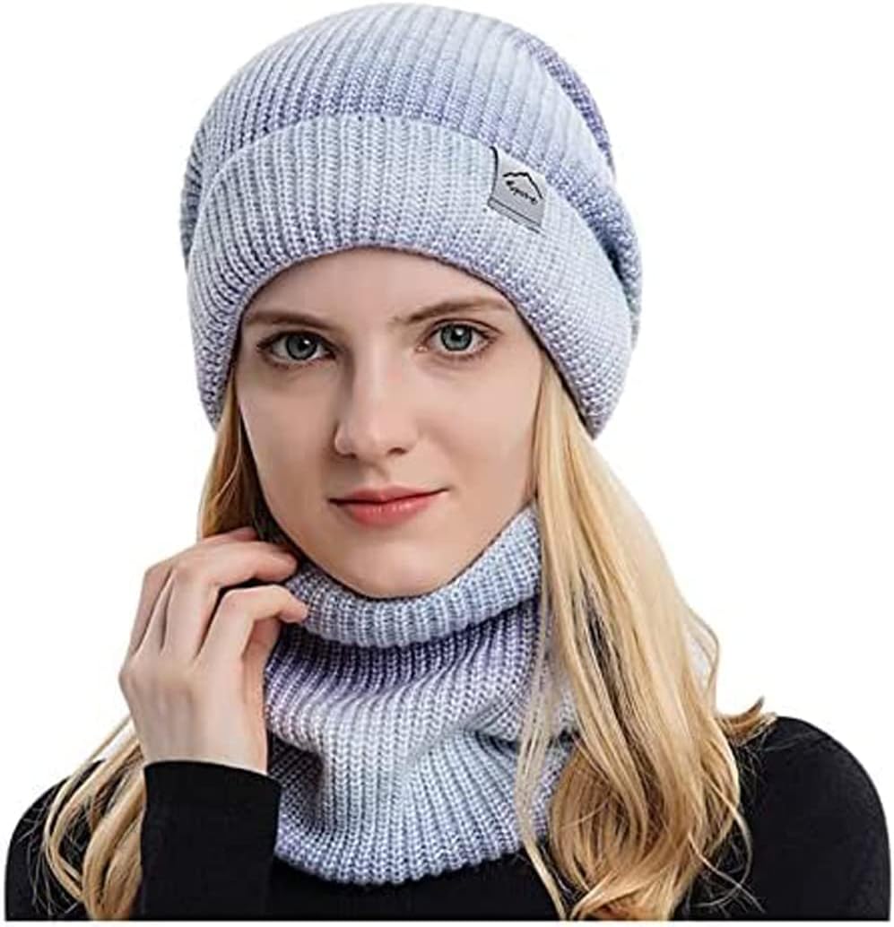 Gorros Para Frio Mujer, Gorro y Bufanda Mujer, Tejido de Punto Gorro ...