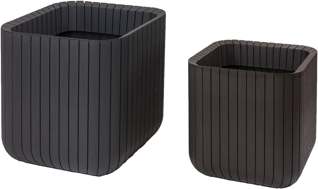 Amazon.com : Keter Indoor/Outdoor Wood Style Effect Garden Planters, 2 ...