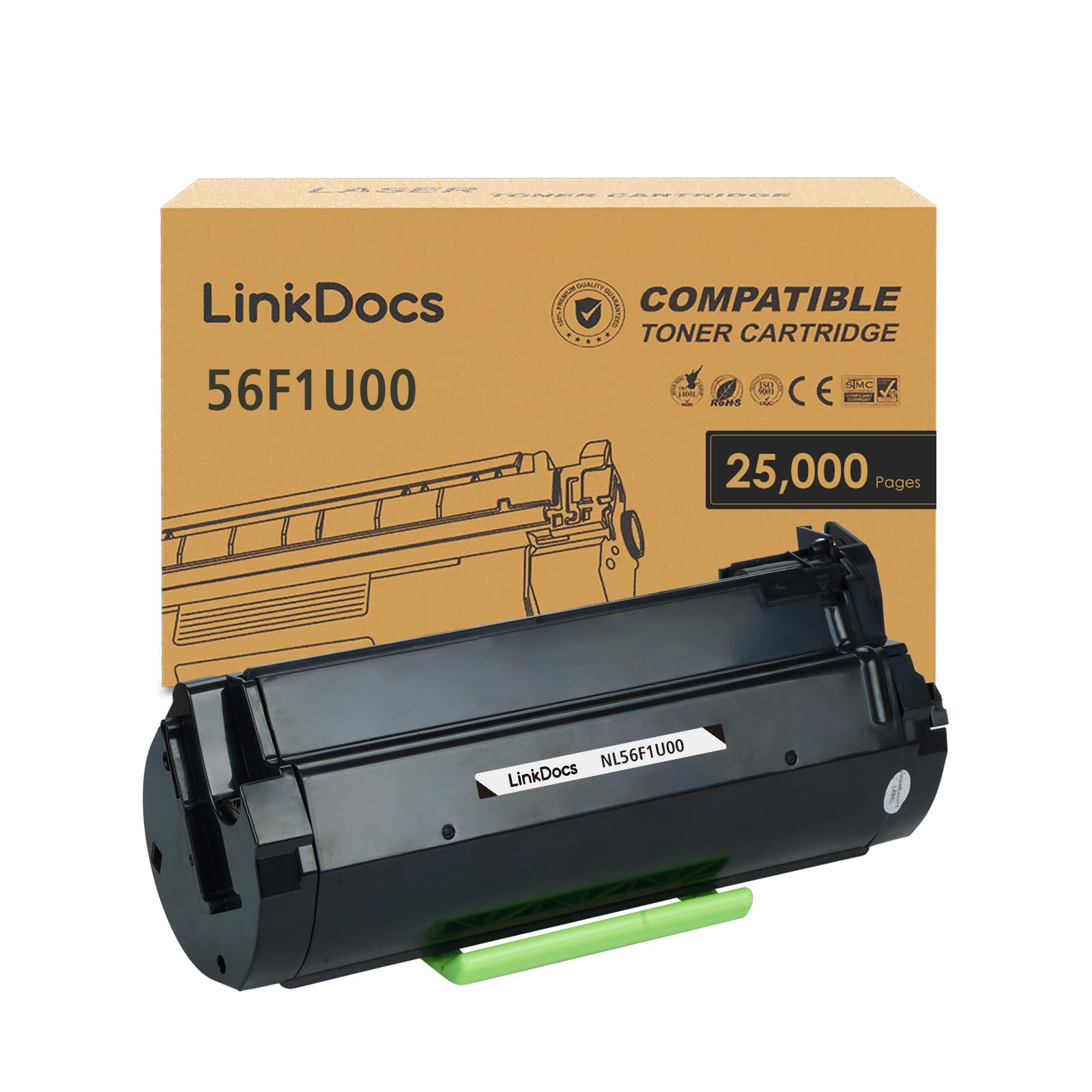 Amazon.co.jp: LinkDocs 56F1U00 トナーカートリッジ 大容量セット 互換互換品 Lexmark MS521 ...