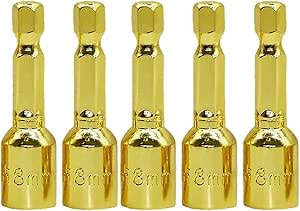 Amazon.com: YINbo 5Pcs 8mm Socket Adapter Magnetic Nut Driver 1/4 Hex ...