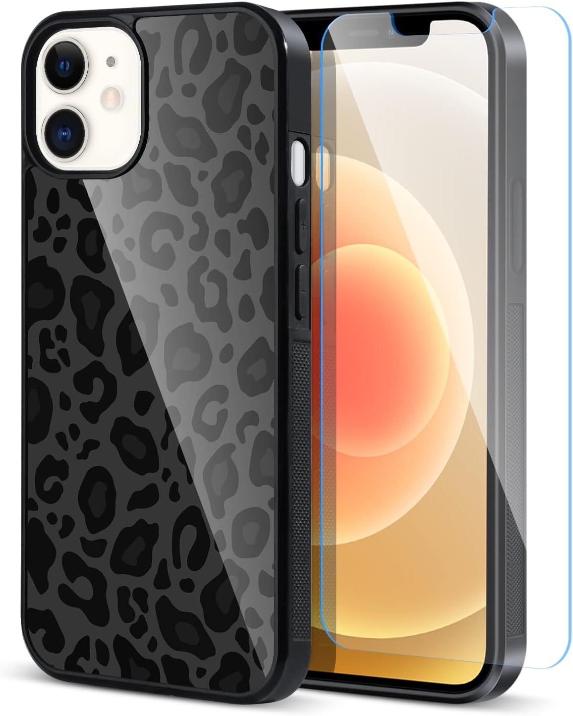 Amazon.com: KUMTZO Designed for iPhone 12/iPhone 12 Pro Black Leopard ...