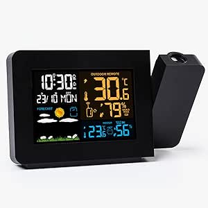 Weather Station Alarm Clock Digital Alarm Clock with Projection Weather ...