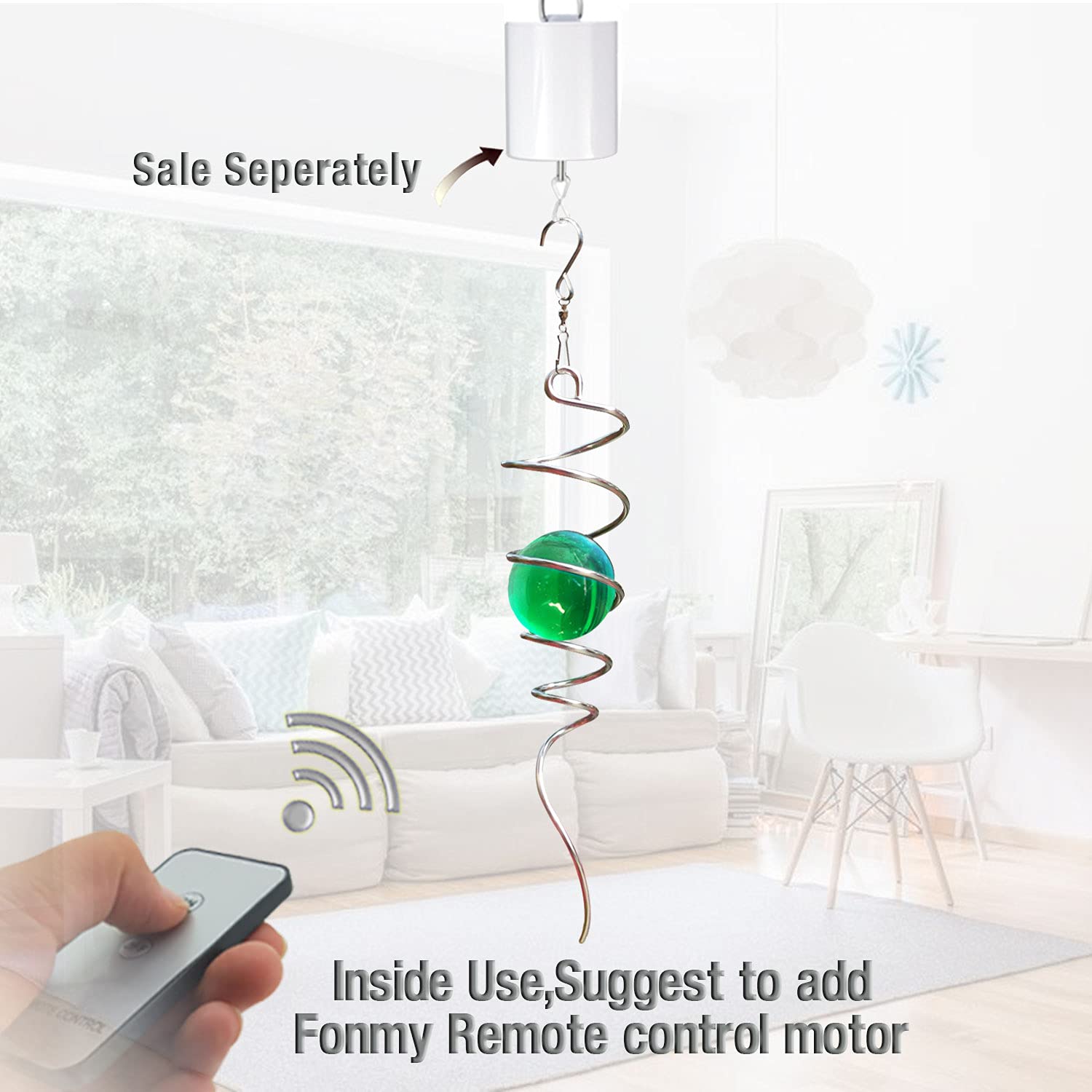 Snapklik.com : FONMY Gazing Ball Spiral Tail Wind Spinner Stabilizer