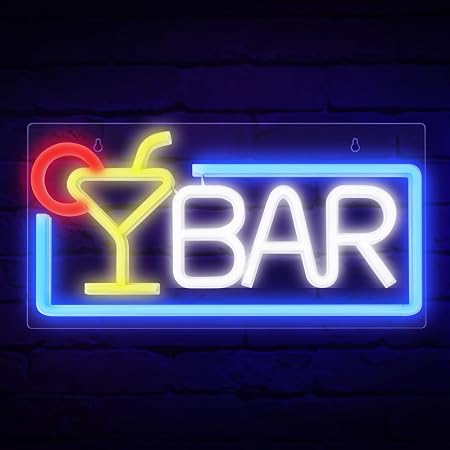 Focenat Neon Bar Sign, Acrylic LED Light for Wall Decor, USB Powered ...