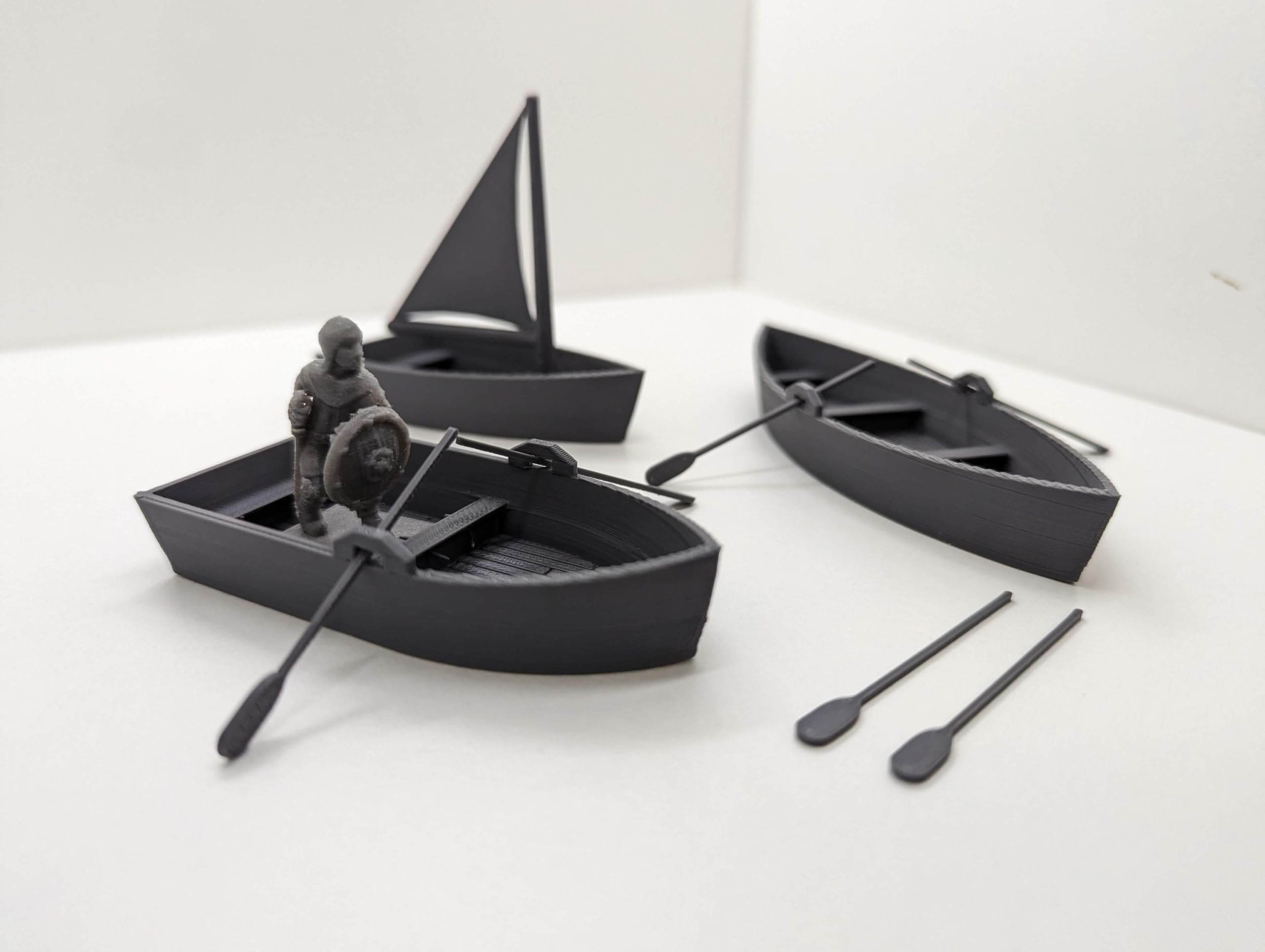 Small Sailing Rowing Boats Set | 28mm 1/56 Scale Miniature | RPG ...