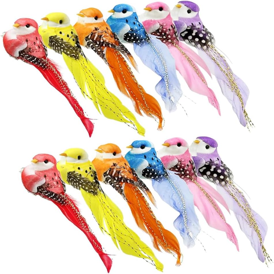 Amazon.com: 12pcs Artificial Spring Birds Clip on Colorful Bird for ...