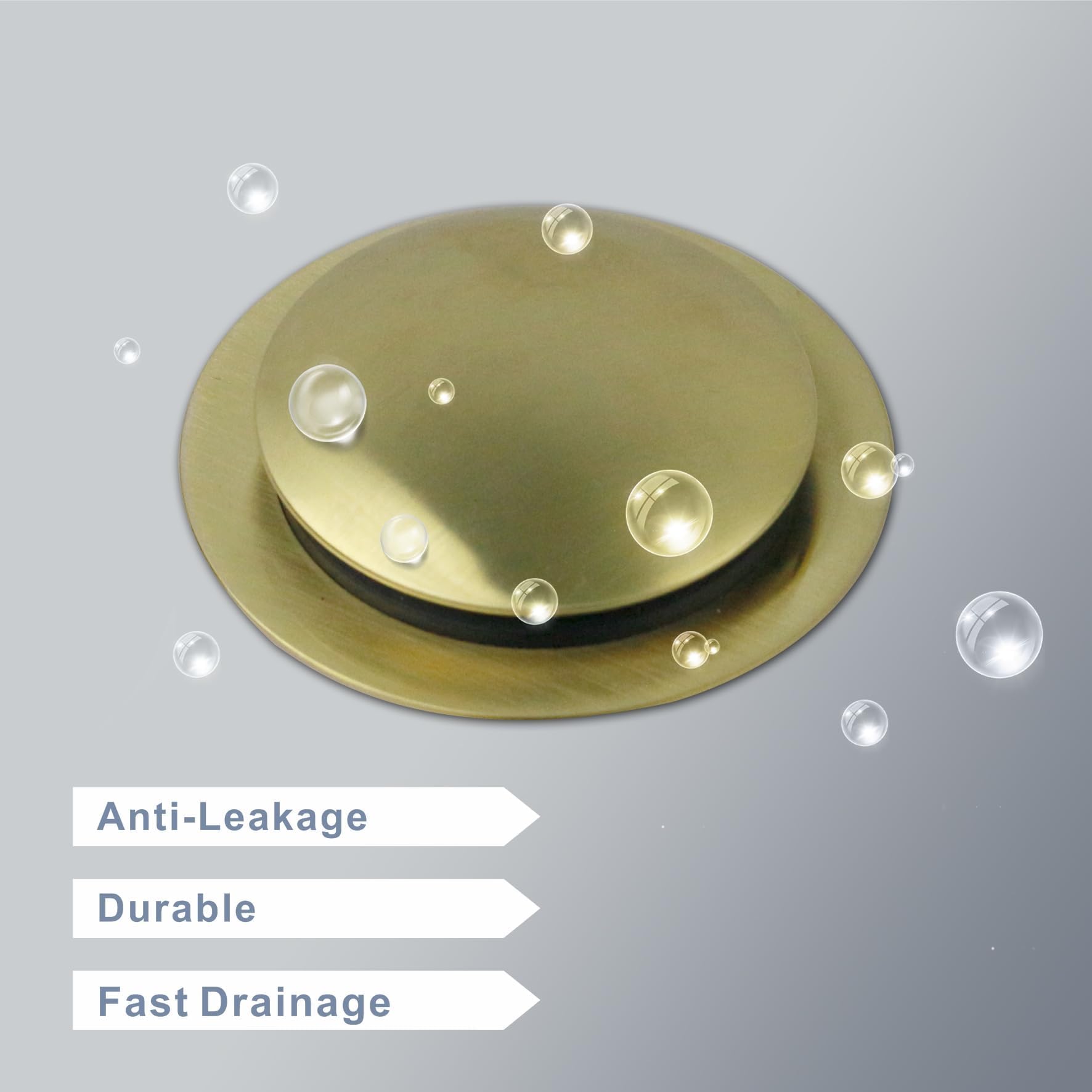 Snapklik.com : Gold Brushed Tub Drain Stopper,Universal Pop Up Bath Drain Plug Bathtub Drain ...