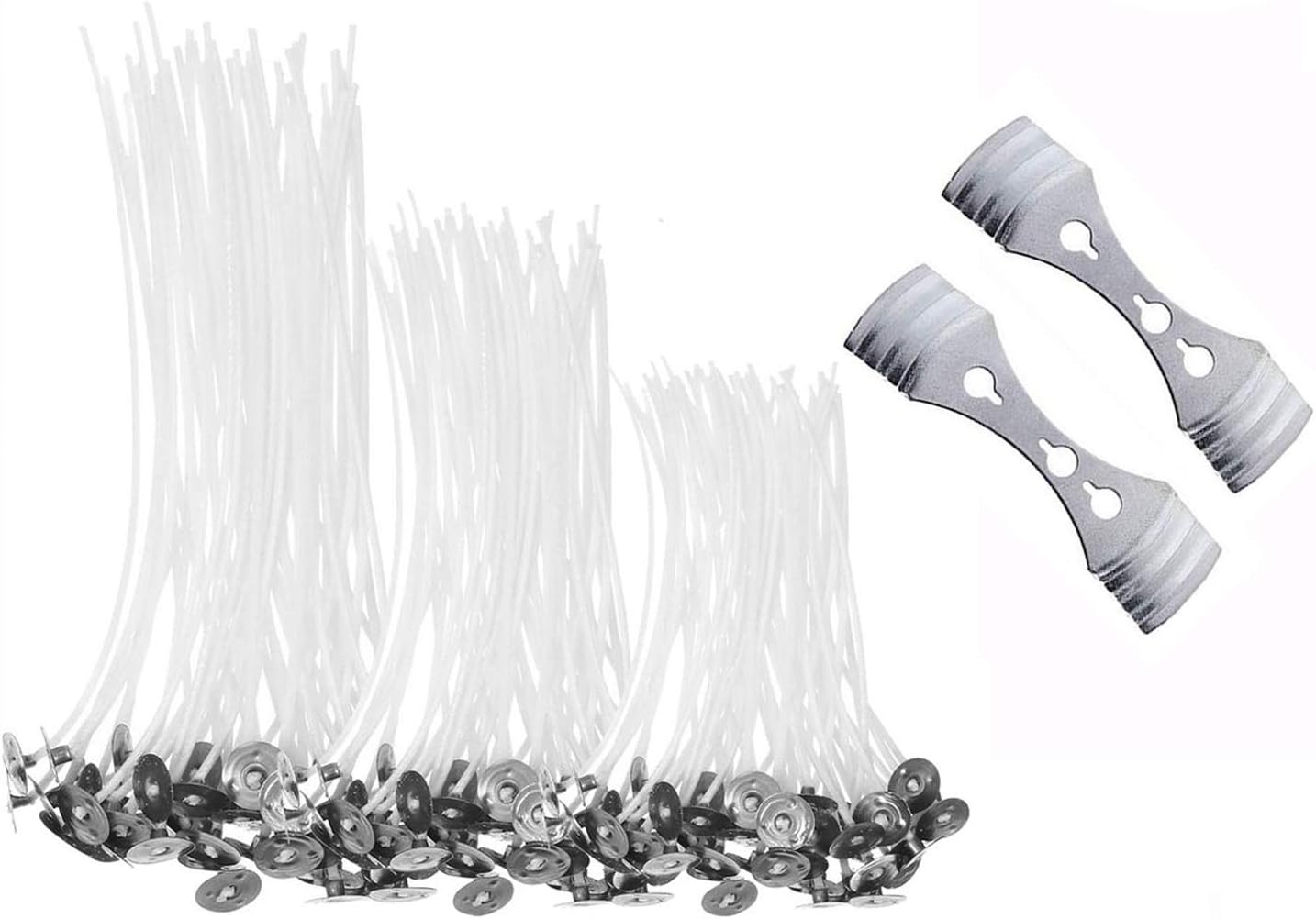 150 Pieces Candle Wicks, SMALUCK Natural Long Pre Waxed Wicks Candle ...