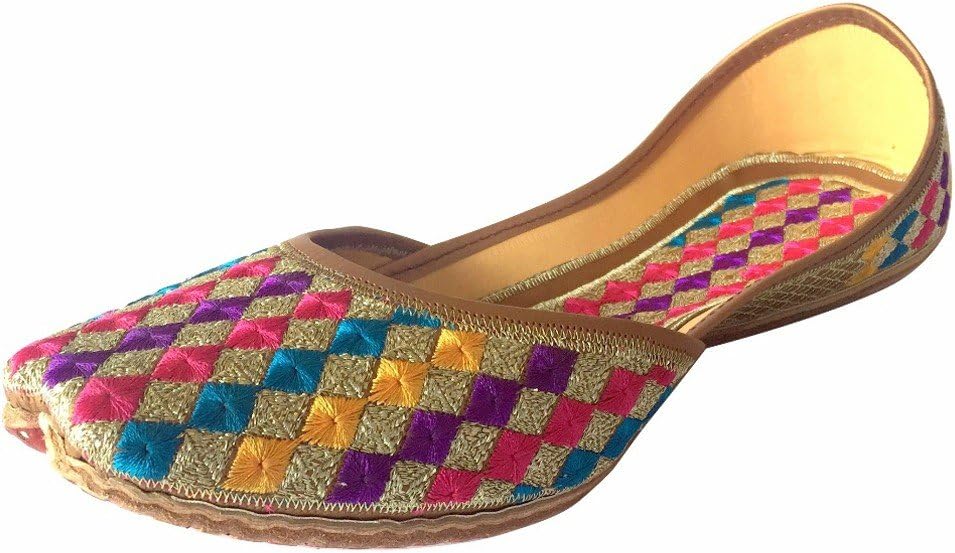 Step n Style Women's Phulkari Punjabi Jutti Khussa Shoes Ethnic Shoes ...