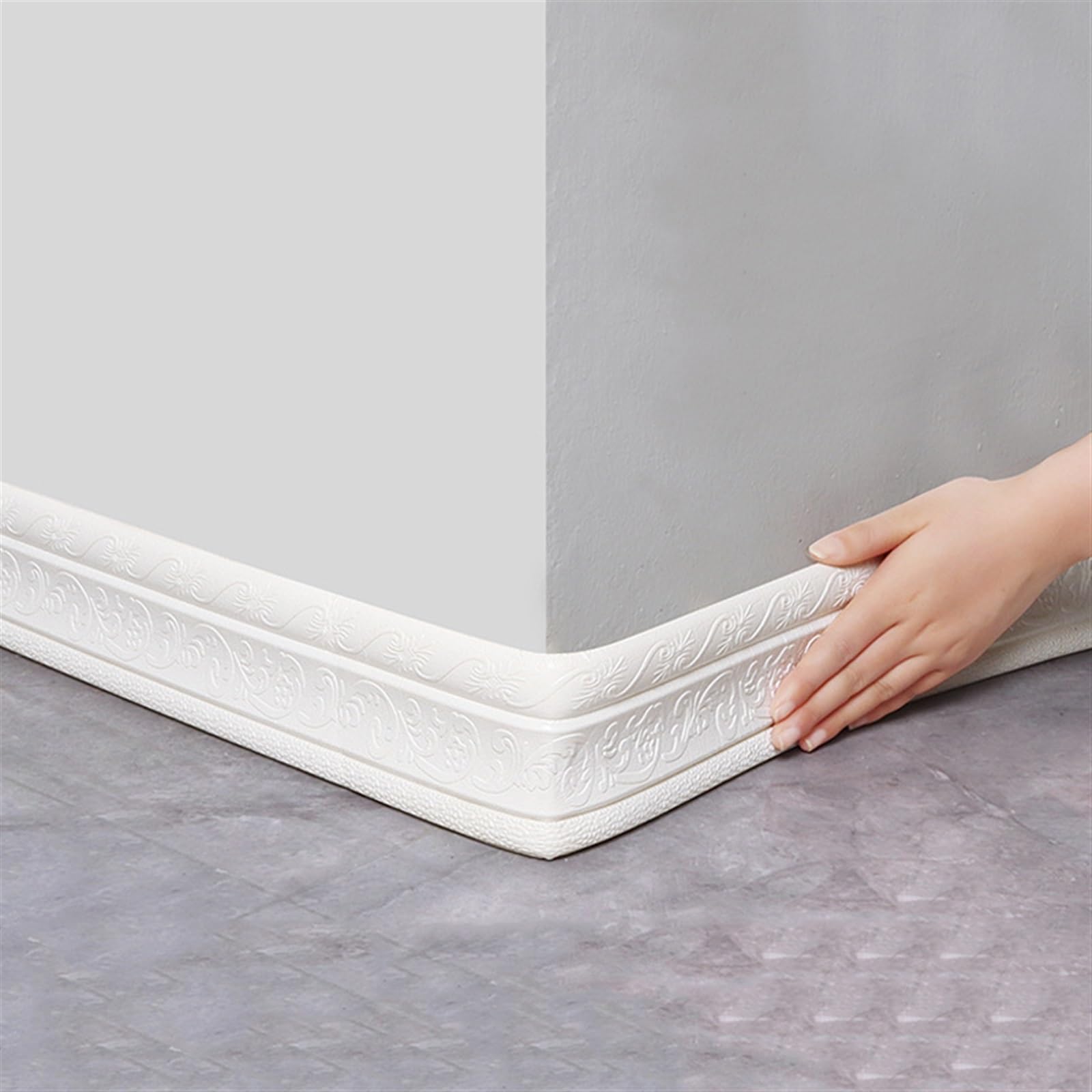 Wall Base Molding Trim Peel and Stick Rubber Baseboard Moulding, 32.8 ...