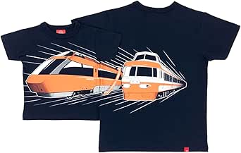 Amazon | 日本製 半袖Tシャツ 小田急ロマンスカーGSE&NSE×OJICO ユニセックス 男女兼用 キッズ レディース メンズ ネイビー グレージュ 特急 電車 【Official ...