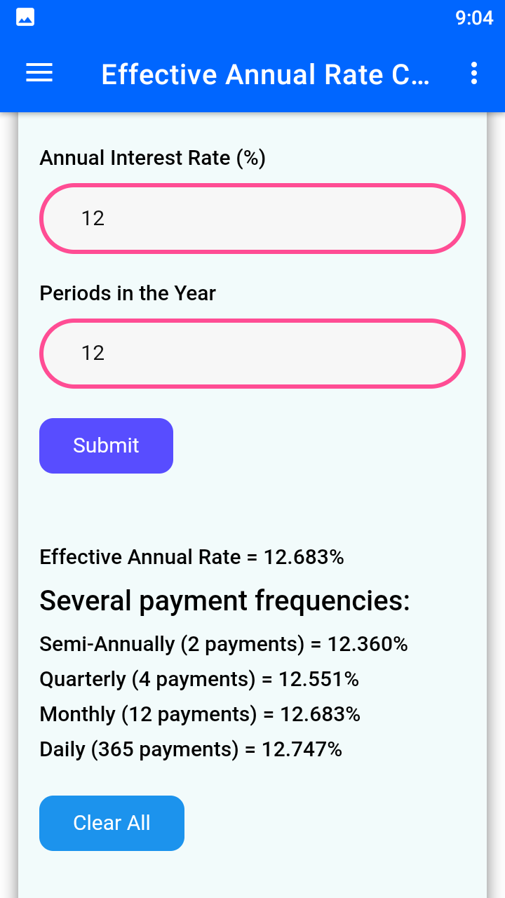 Effective Annual Rate Calculator - App on Amazon Appstore