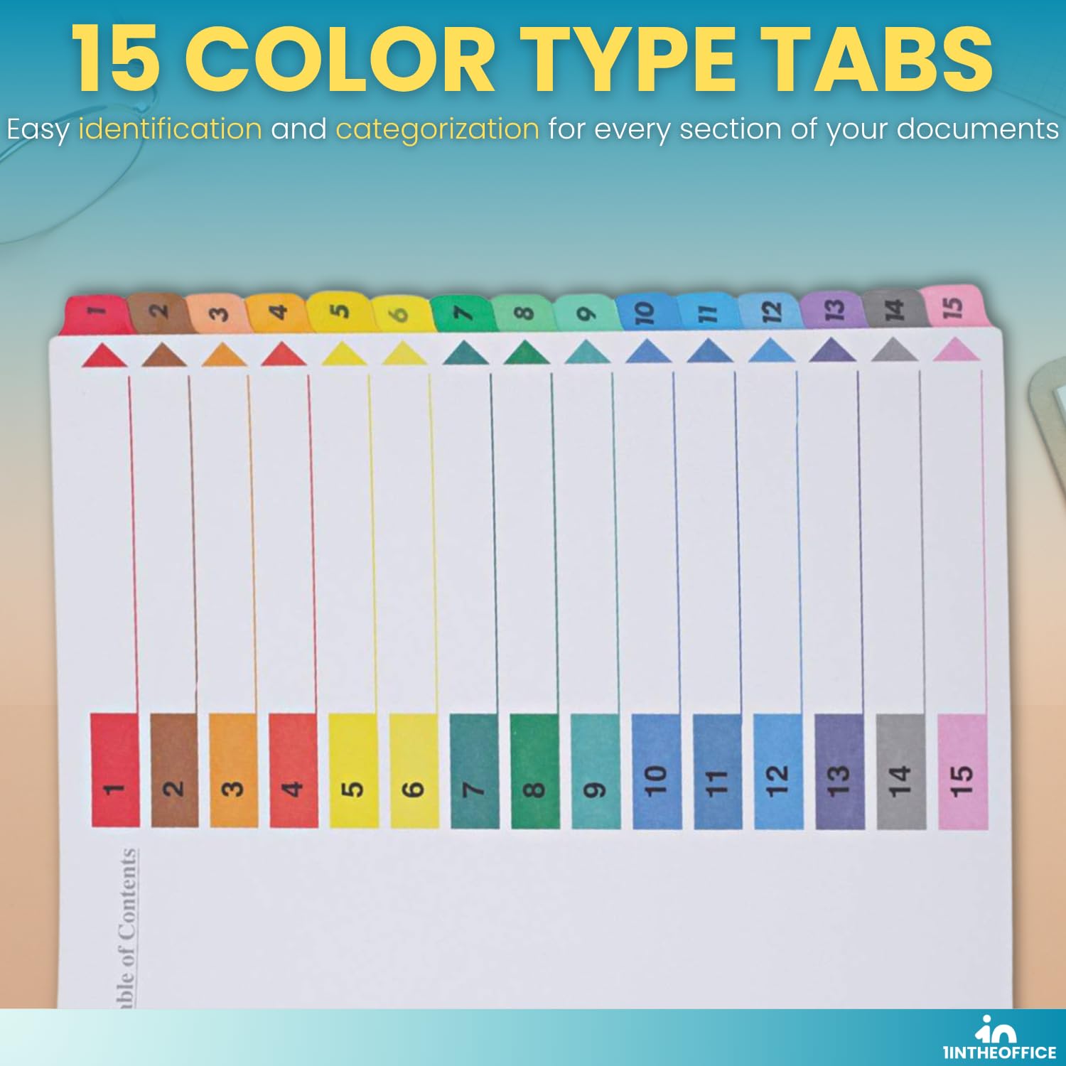 Snapklik.com : 1InTheOffice 15 Tab Dividers For 3 Ring Binders