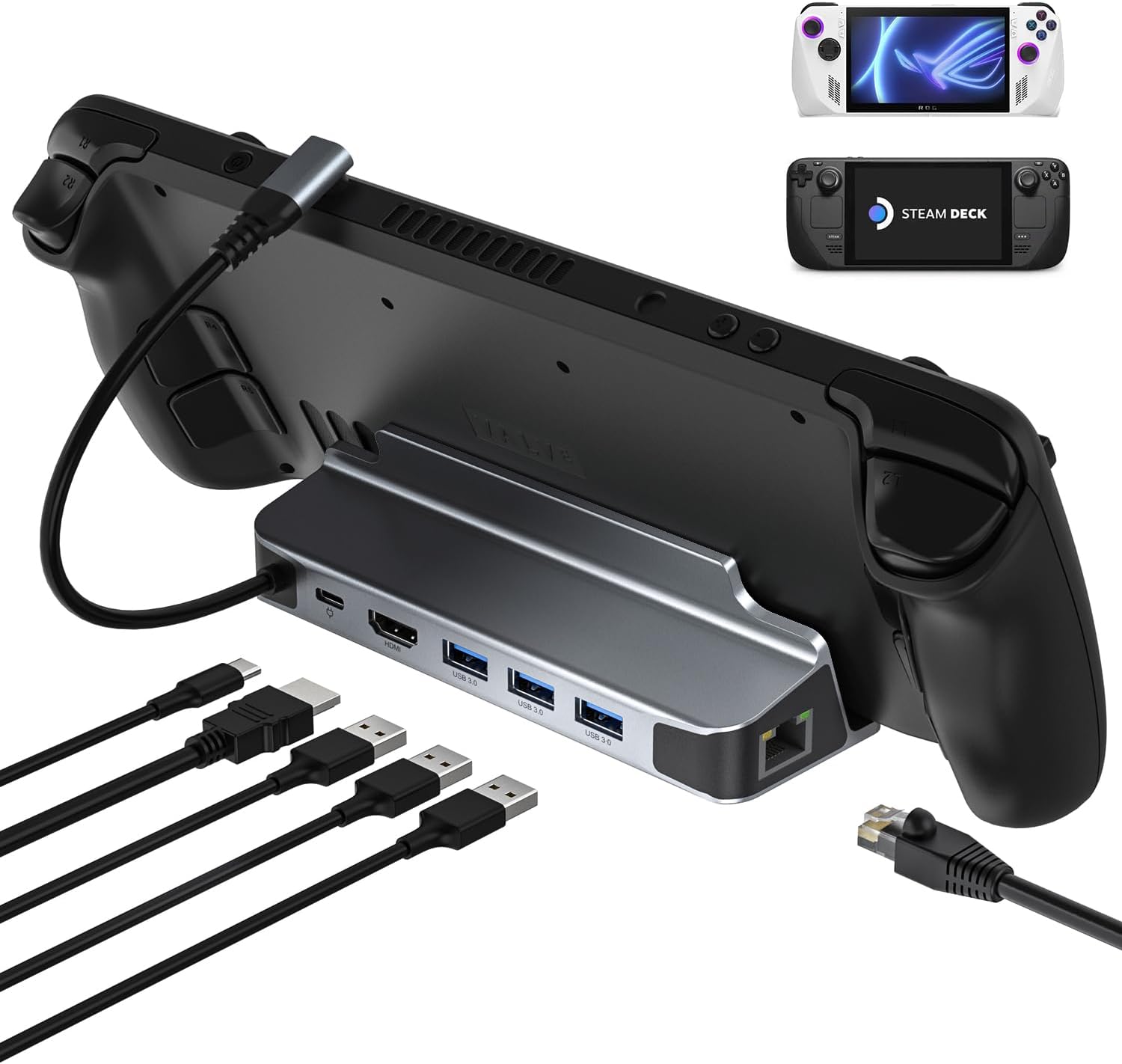 UGREEN Steam Deck Dock, 6-in-1 Docking Station Aluminum Stand with 4K ...