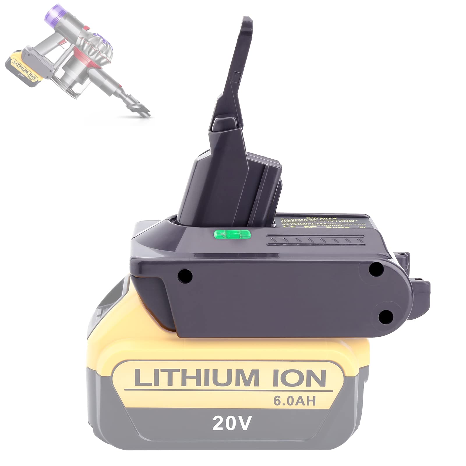 ELEFLY Replacement for Dyson V8 Battery Adapter Compatible with Dewalt ...