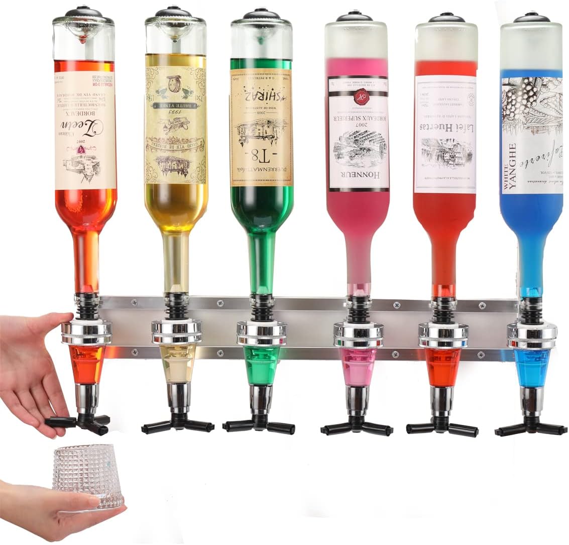 Amazon.com: Liquor Dispenser Bar Butler, Wall Mounted Wine Holder 4 ...