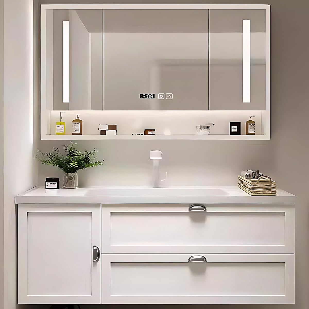 Amazon.com: High QLO Bathroom Vanity with Sink - Floating Bathroom ...