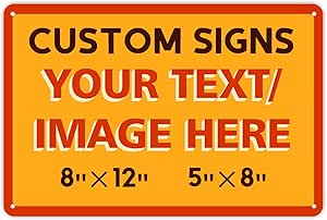 Custom Signs Outdoor Metal 5x8 Inches Personalized Rust-Proof Entrance ...