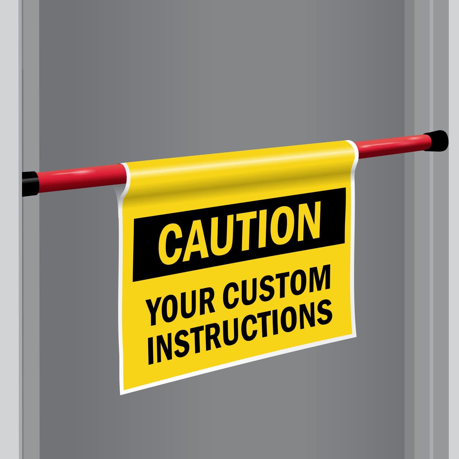 Amazon.com: SmartSign Custom Caution Hanging Door Barricade Sign with ...