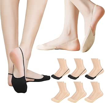 Amazon.com: Giococo 6 Pairs Toe Topper Socks with Invisible SlingBack ...