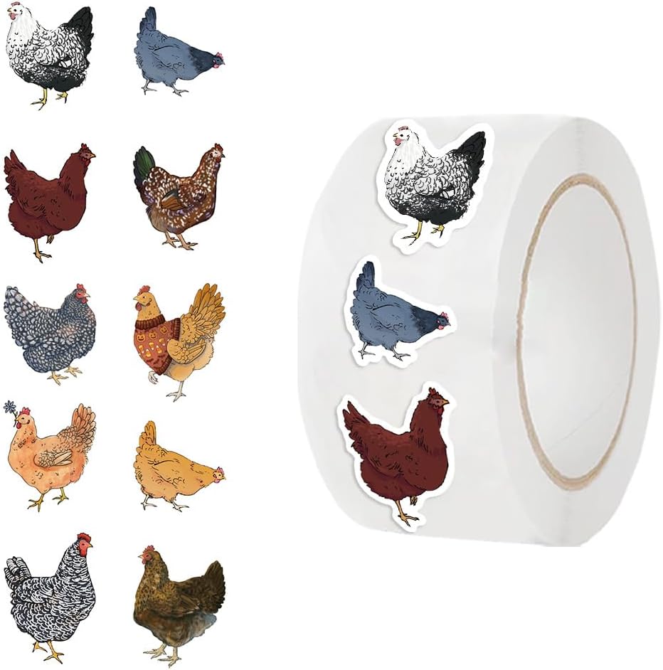Amazon.com: 500pcs 1 inch Cute Little Chicken Hen Stickers for Notebook ...