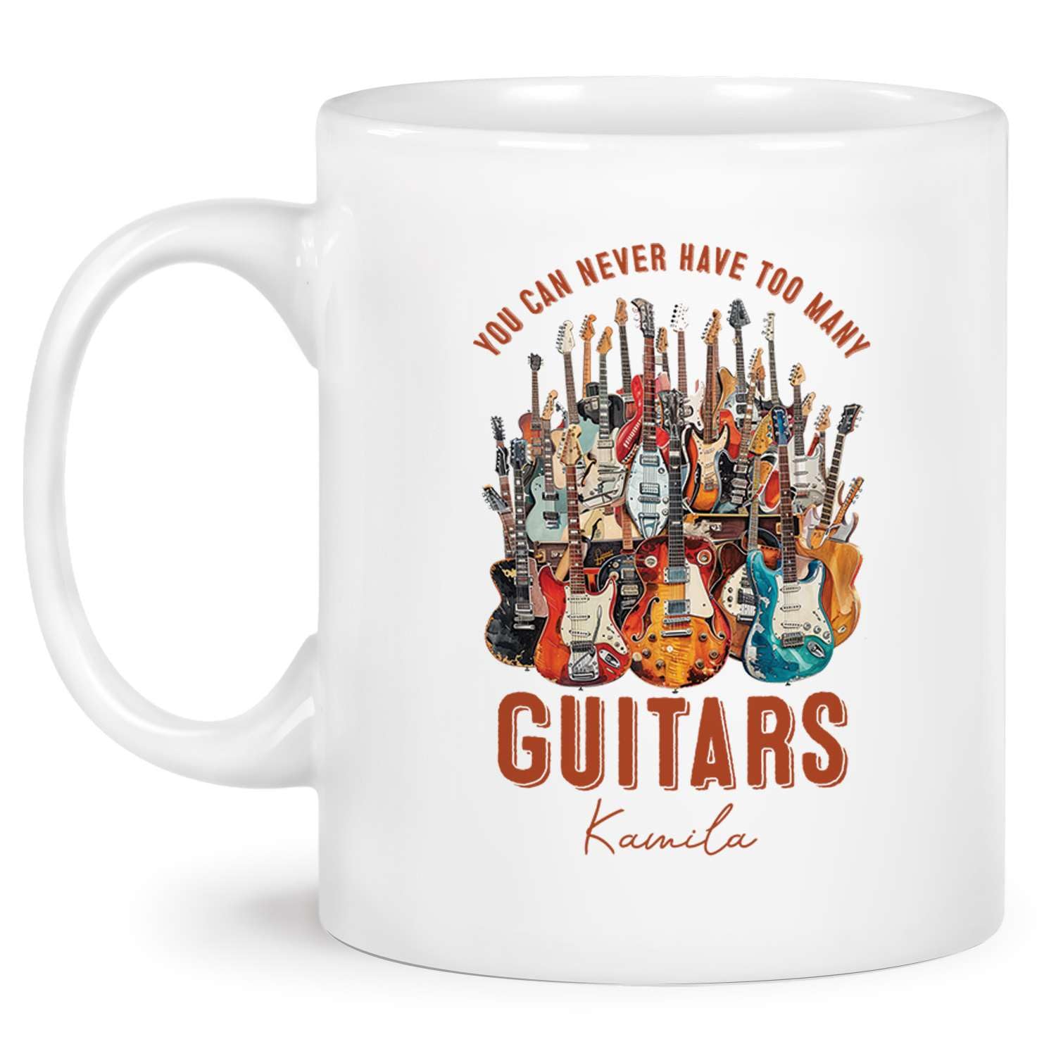 Amazon.com: Colorful Customized Too Many Guitars Coffee Mug ...