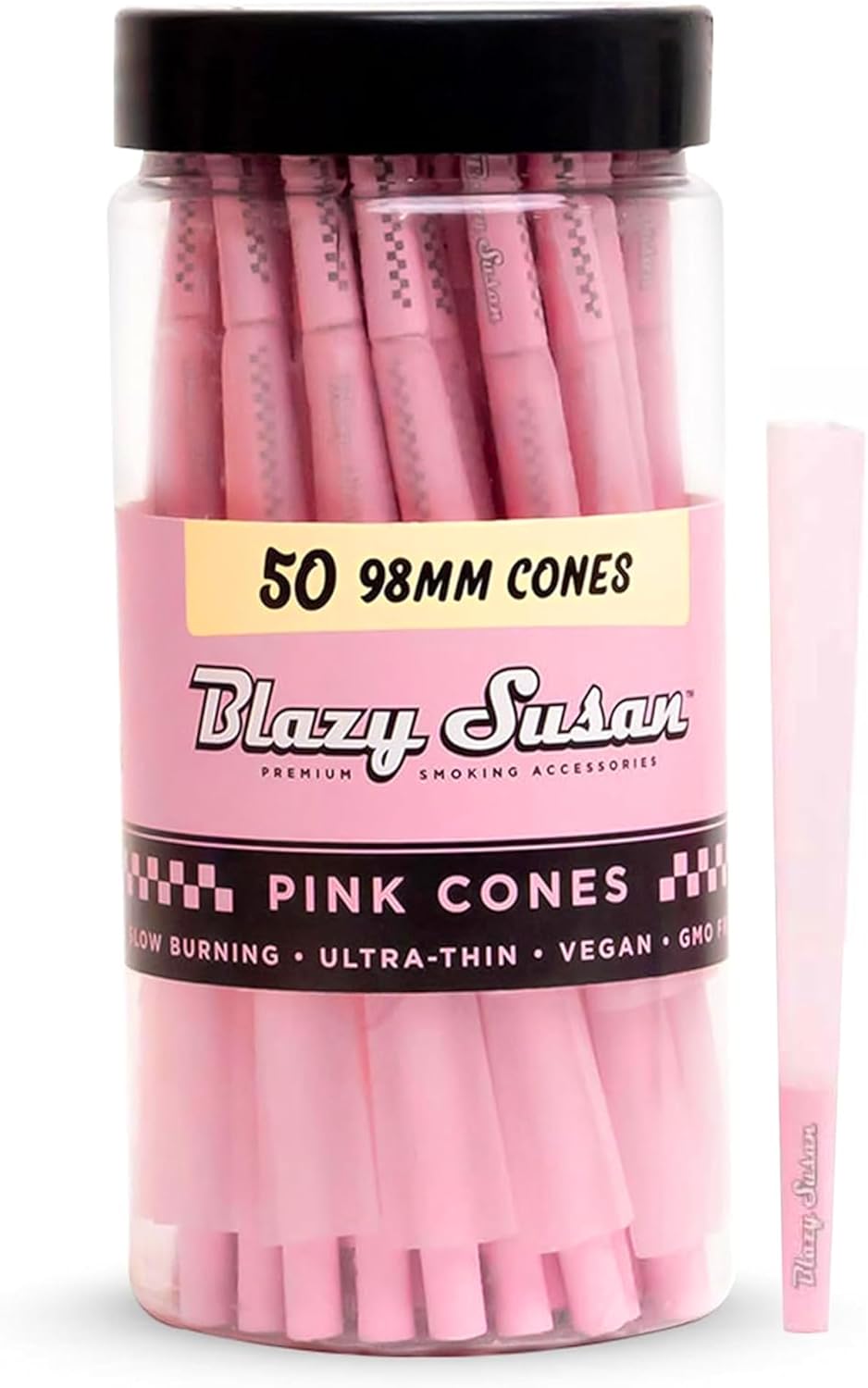 Amazon.com: Blazy Pink Cones 50ct Pack | Pink Rolling Cones | Vegan ...
