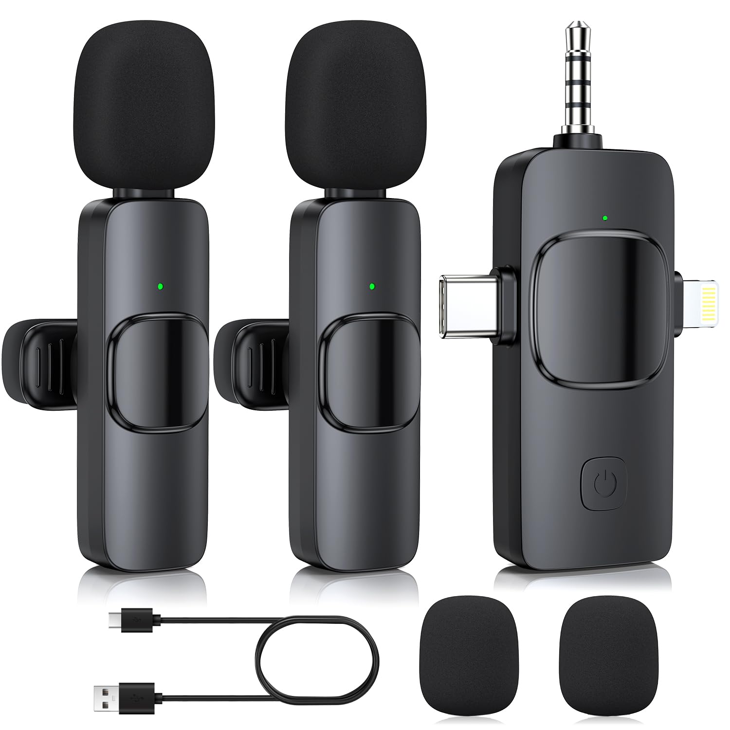 Amazon.com: 3 in 1 Wireless Lavalier Microphone for iPhone iPad Android ...