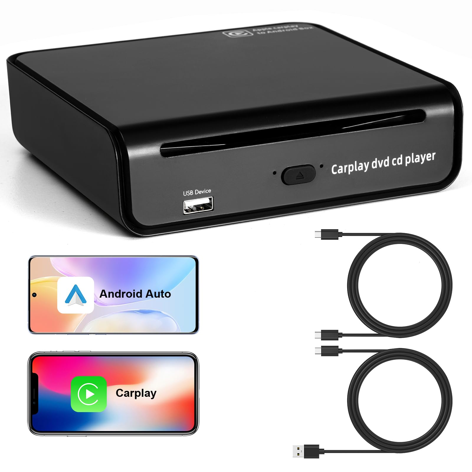 Amazon.com: FLWLKEJI Portable External USB/Type-C CD DVD Player for Car ...