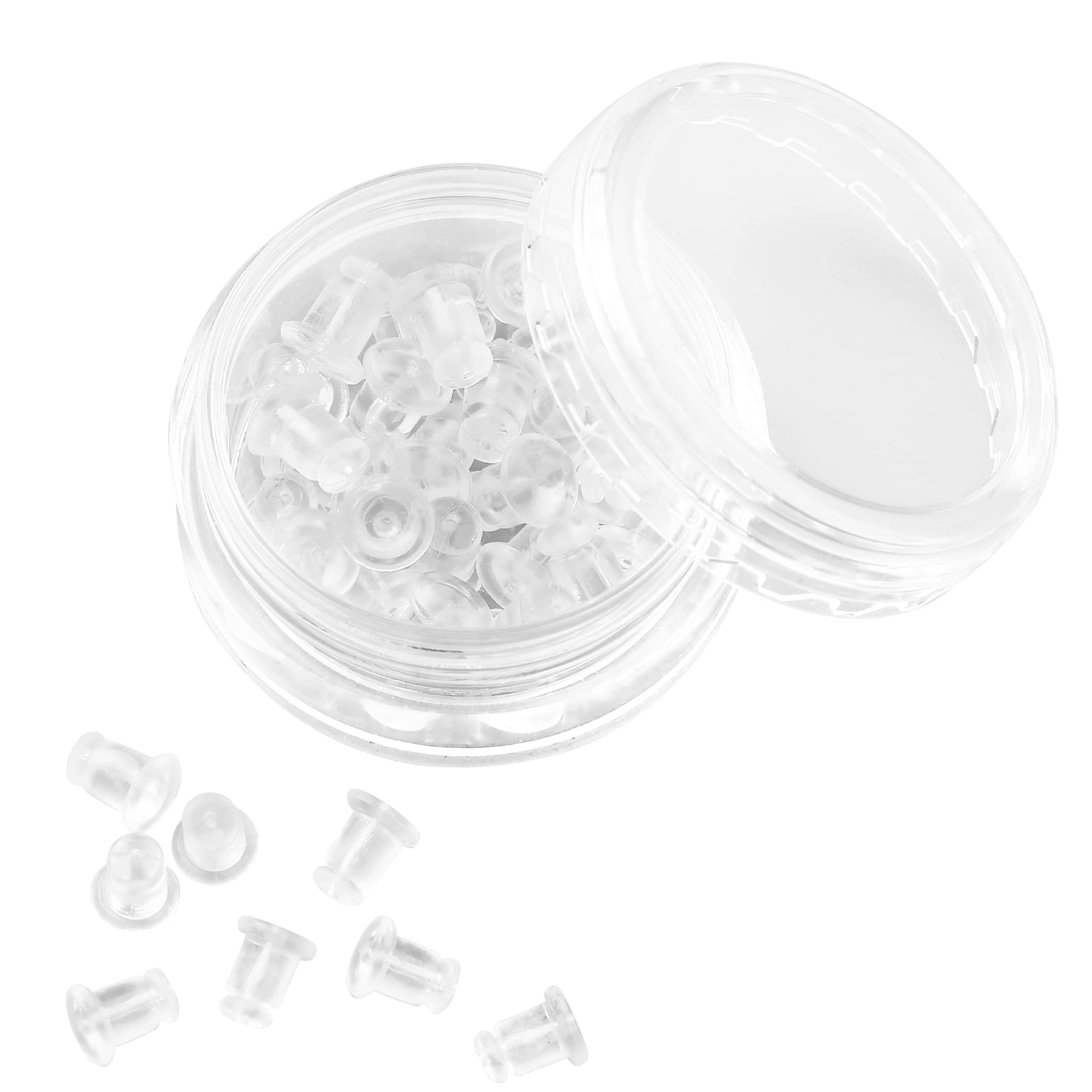 Amazon.com: Rubber Earring Backs Soft Clear Earring Backings for Studs ...