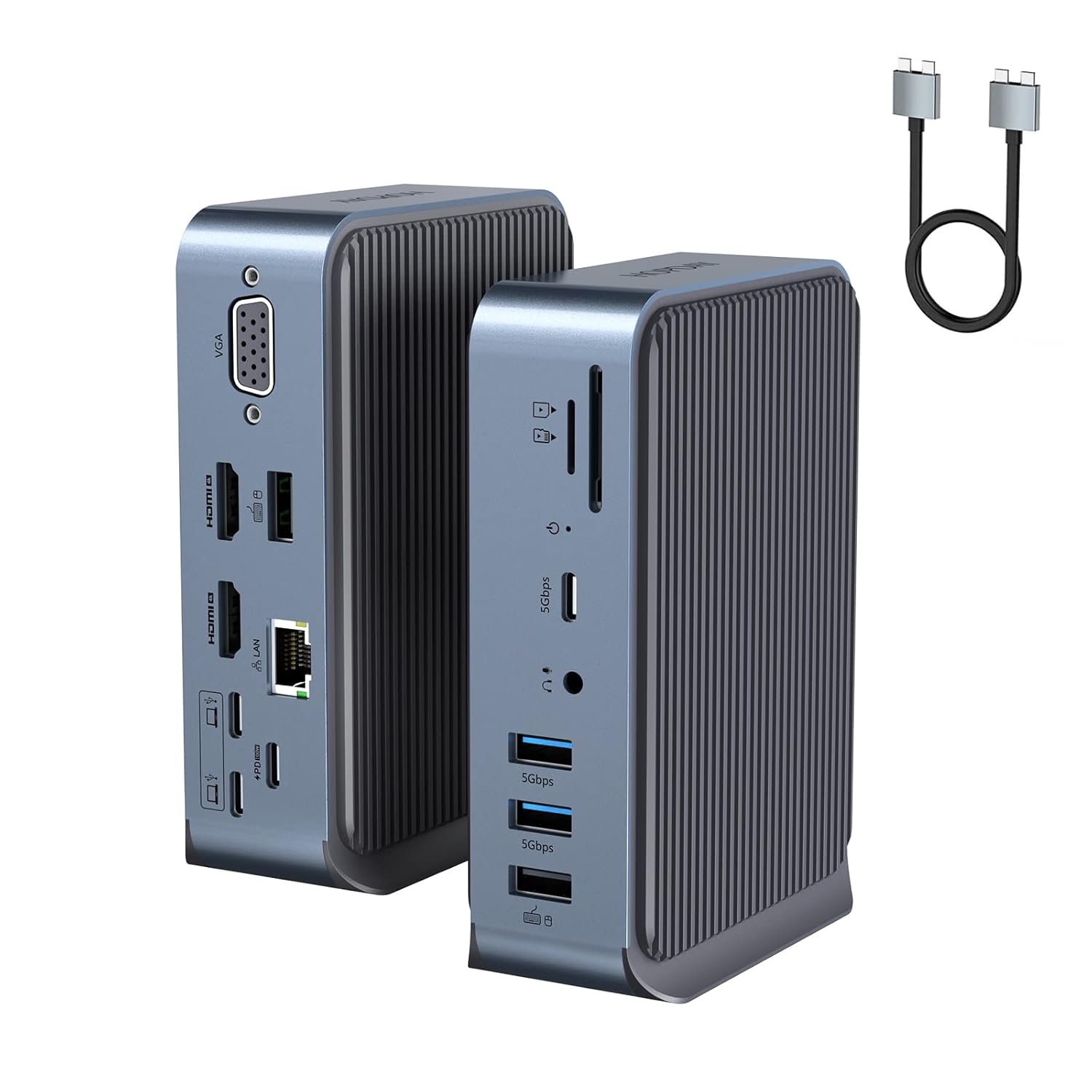 USB C Docking Station, 15-in-2 USB C Hub with VGA/2*HDMI for Triple ...