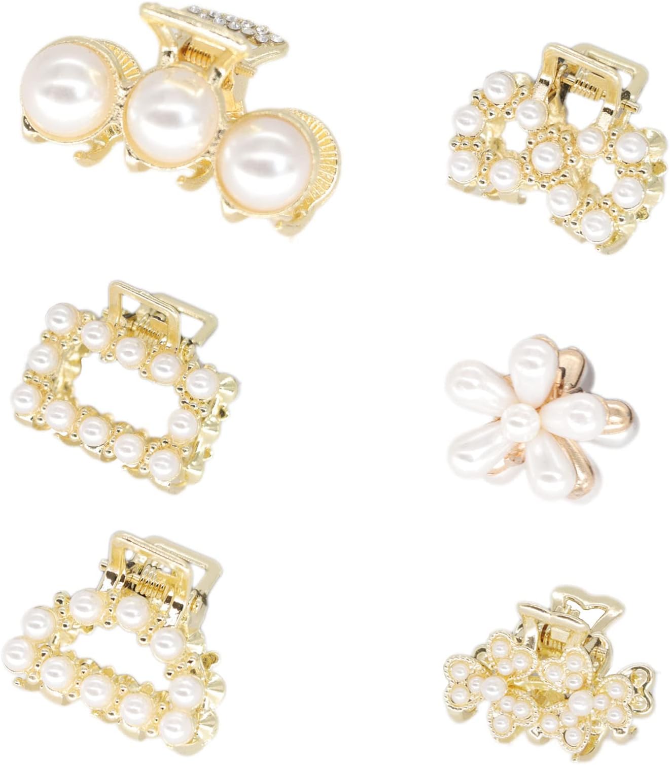 Amazon.com : Pearl Hair Accessories for Women - 8PCS Claw Clips for ...