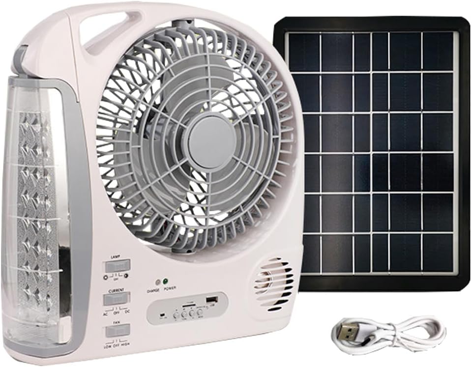 Amazon.com: GBEOSMO Solar Powered Portable Fan with LED Light ...