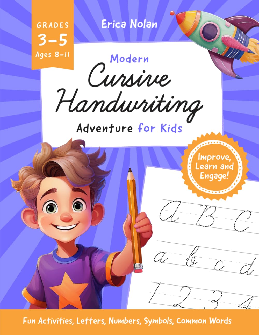 Modern Cursive Handwriting Adventure Workbook for Kids Ages 8-11: Boost ...
