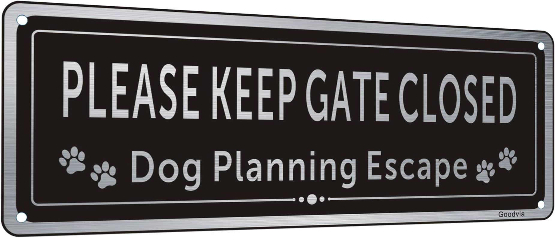 Please Keep Gate Closed Sign Guard Dogs Warning Sign Aluminum Brushed ...