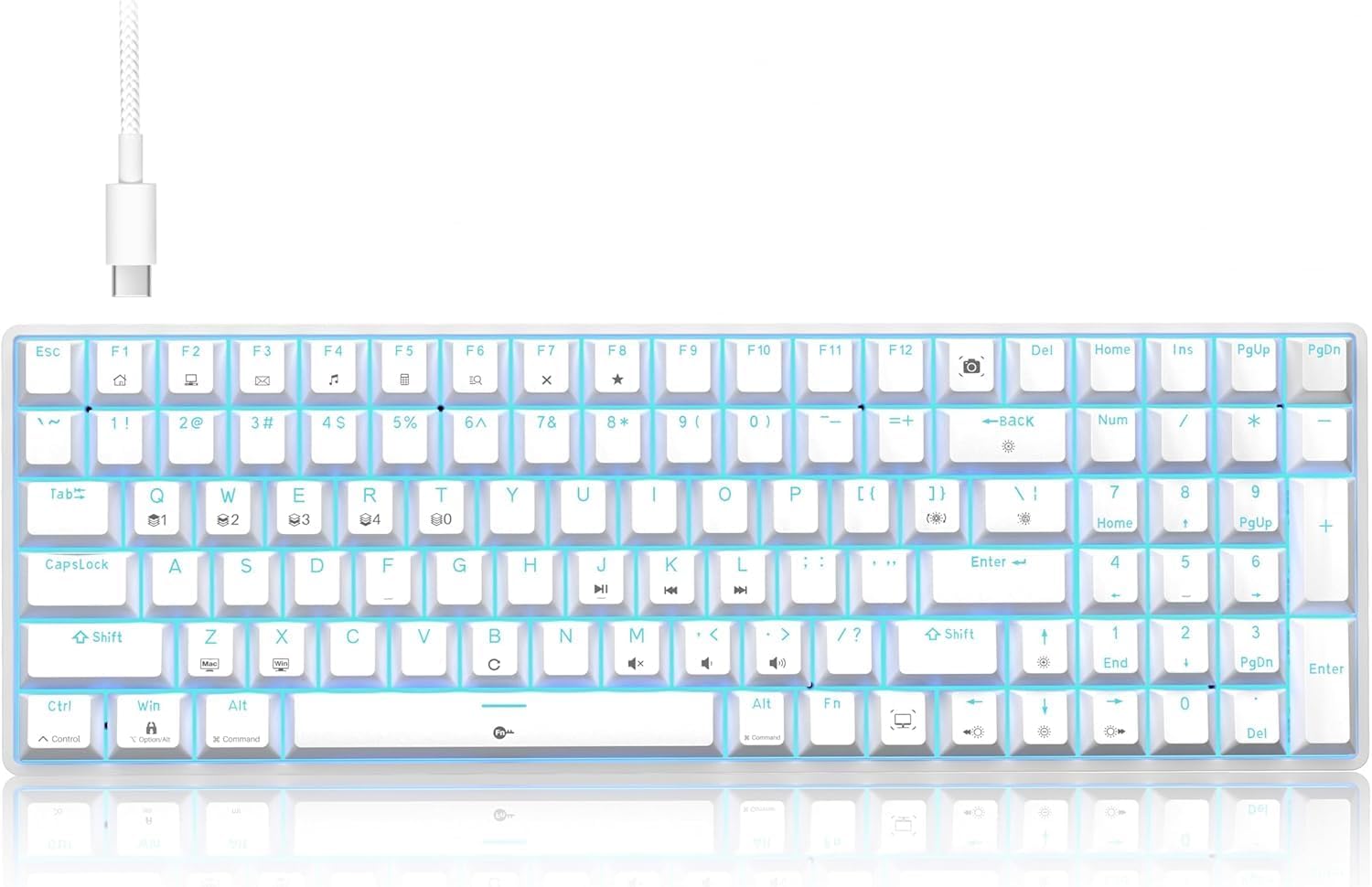 TMKB T98SE Mechanical Gaming Keyboard, LED, Number Keys, Type-C Data ...