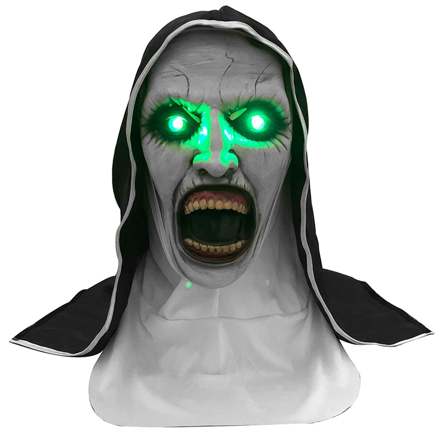 Led The Nun Scary Mask Halloween Eye Light Up Latex | Desertcart Sri Lanka