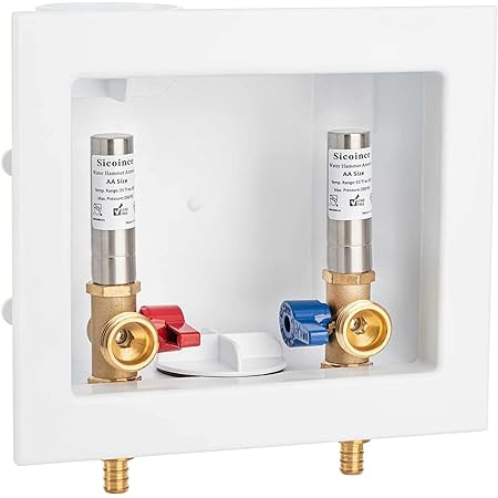 Washing Machine Valve with Water Hammer Arrestor [3155] 1/2" F1960 PEX ...