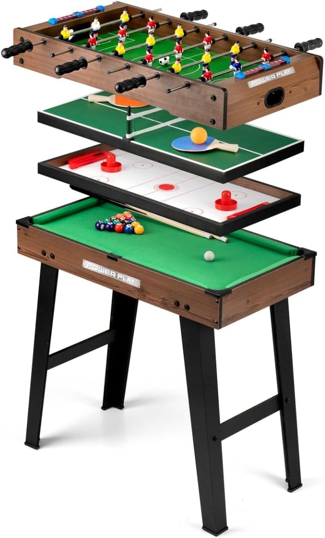 PowerPlay 4-in-1 Multi-Sports Game Table Set, Indoor Family Games ...