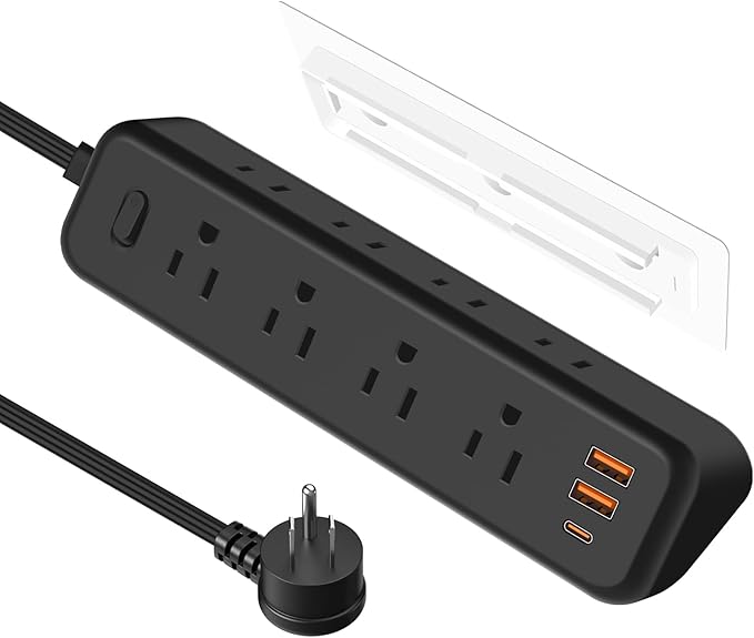 Amazon.com: Black 11 in 1 1200J Total 30W Removable Power Strip,Under ...