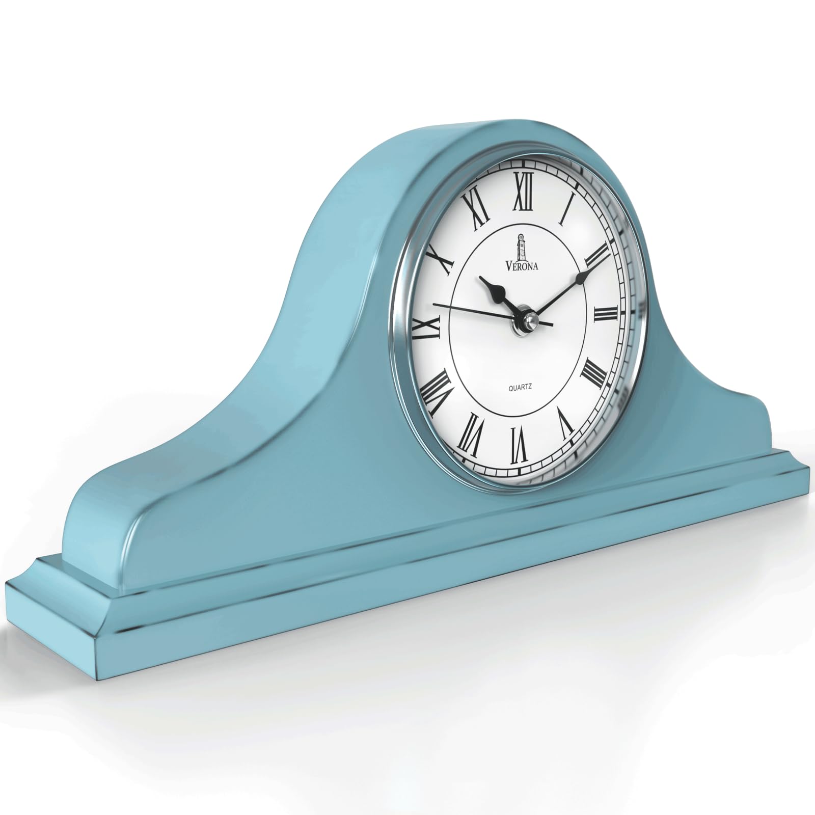 Amazon.com: Mantel Clock Battery Operated - Wooden, Rustic Teal Mantle ...