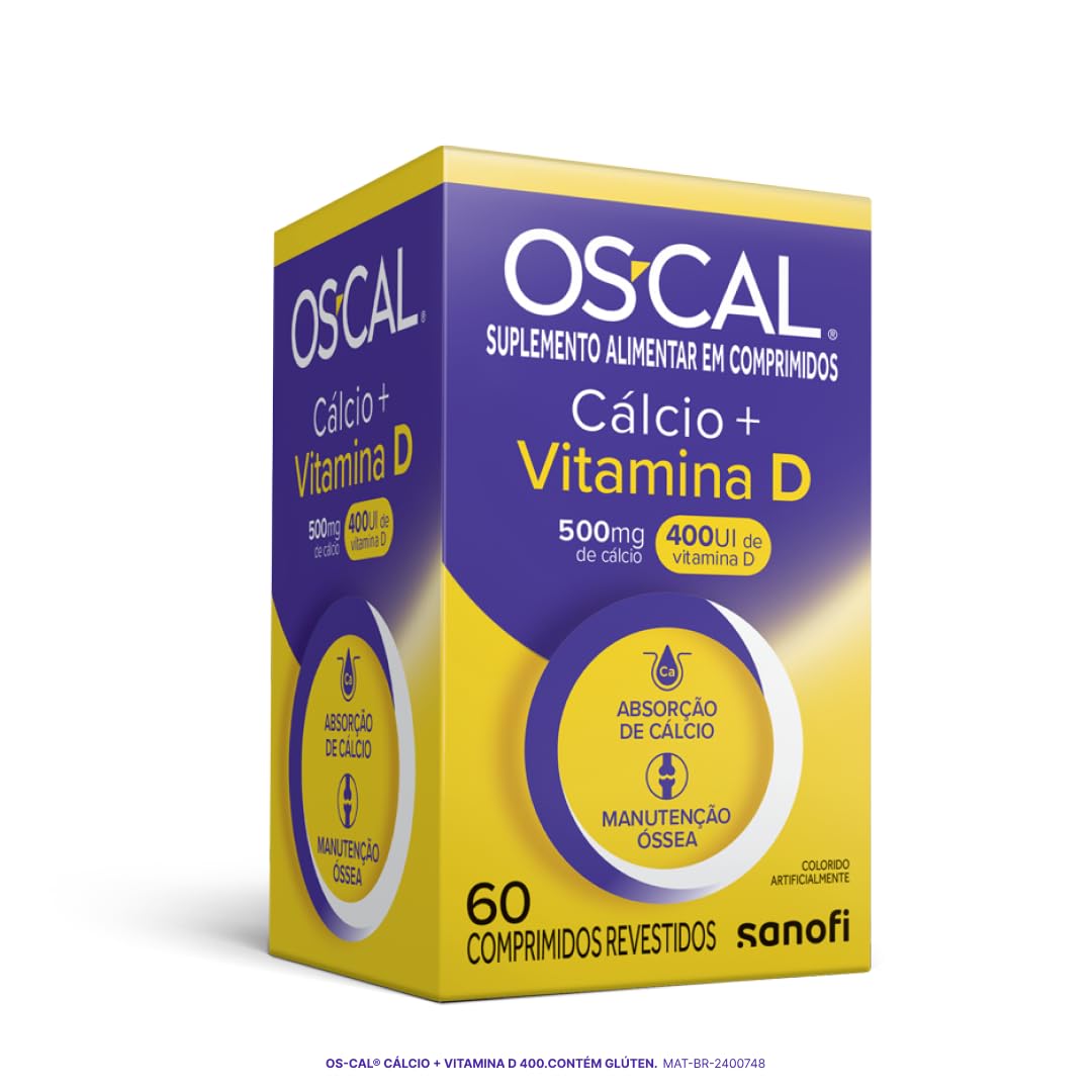 Os-Cal D - Cálcio 500mg + Vitamina D 400UI, 60 comprimidos : Amazon.com ...