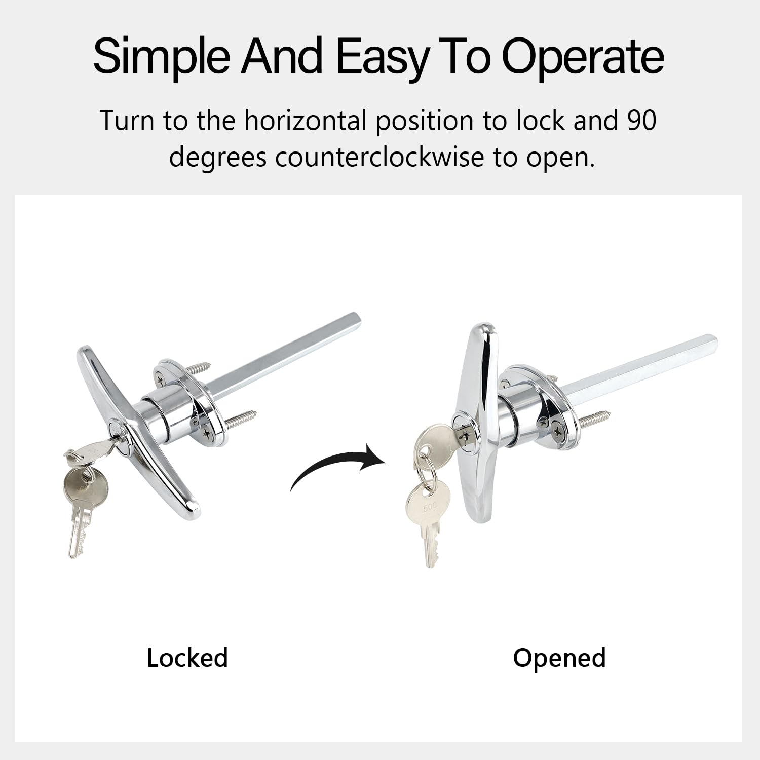 Snapklik.com : QZATTCAEN Garage Door T-Handle Replacement Lock ...