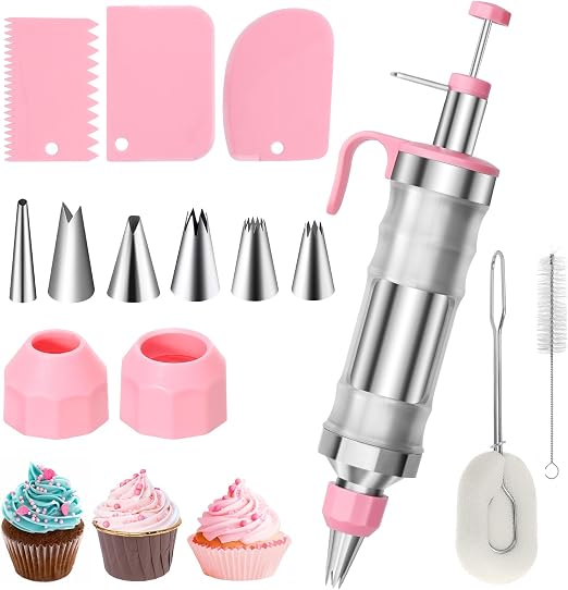 Icing Piping Kit Dessert Cake Decorating Set,Stainless Steel Icing ...