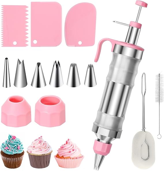 Icing Piping Kit Dessert Cake Decorating Set,Stainless Steel Icing ...