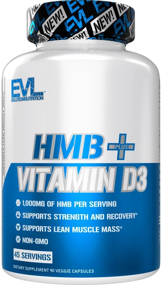 Amazon.com: Evlution Nutrition HMB + Vitamin D3 - Supports Muscle ...